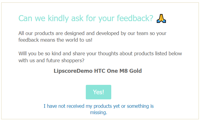 Getting more feedback - use both invitations | Lipscore